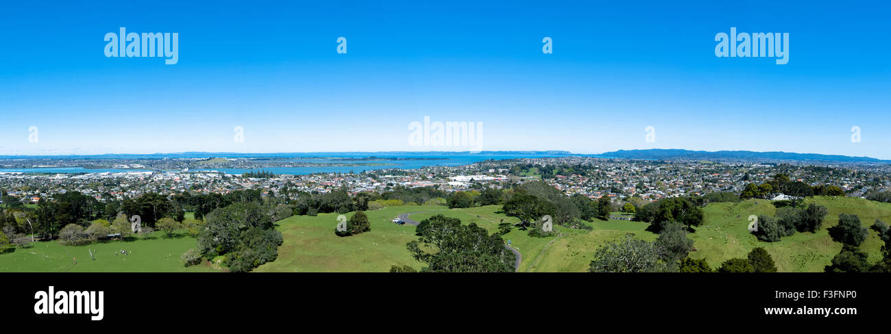 Panorama view from the One Tree Hill,Auckland New Zealand Stock Photo ...