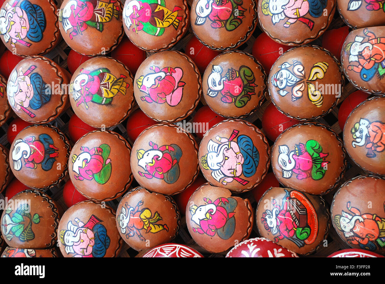 Decorative image of lord Ganesha on balls Stock Photo - Alamy