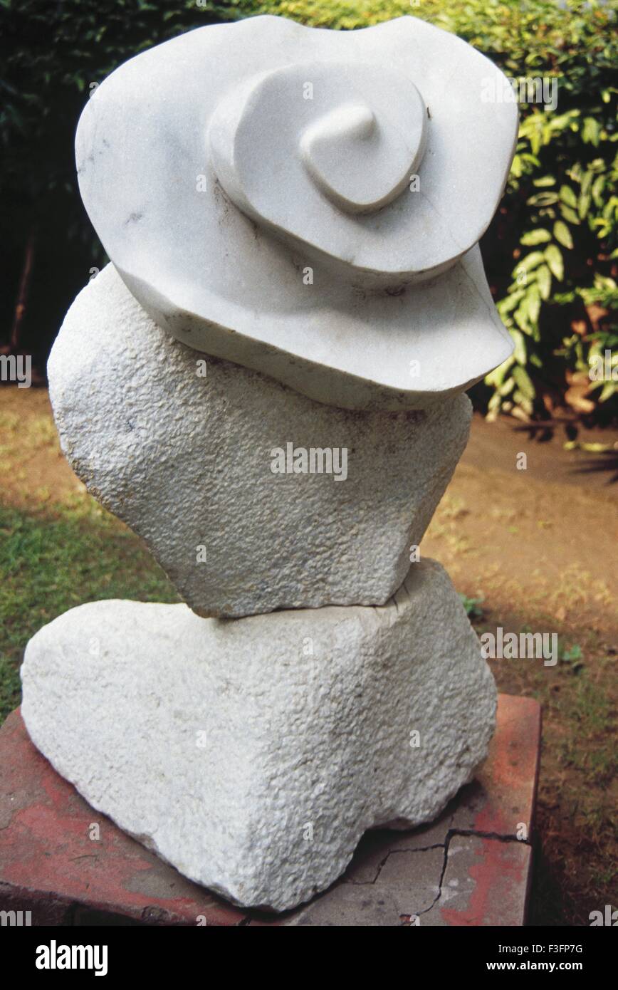 Sculpture in stone outside modern art museum ; New Delhi ; India Stock ...