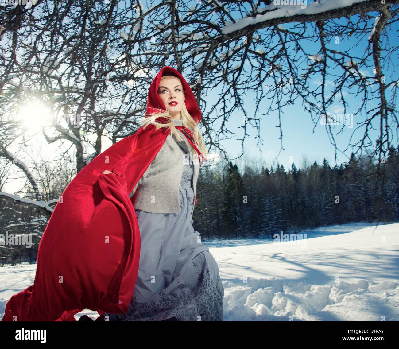 Red Hood running Stock Photo - Alamy