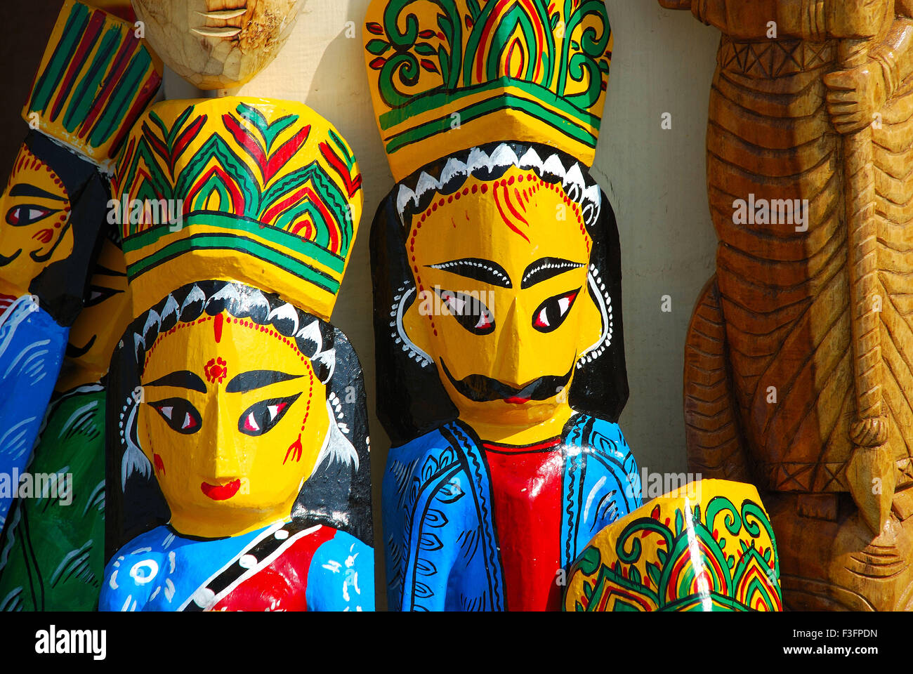 Indian dolls, wooden dolls, painted dolls, wooden painted dolls, hand ...