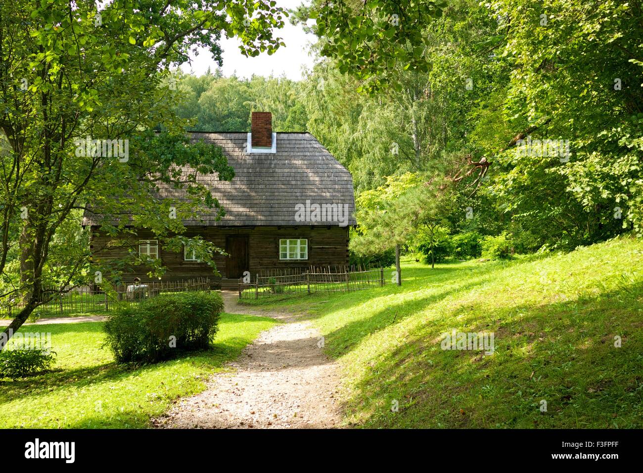 Old wooden house in the forest Stock Photo - Alamy