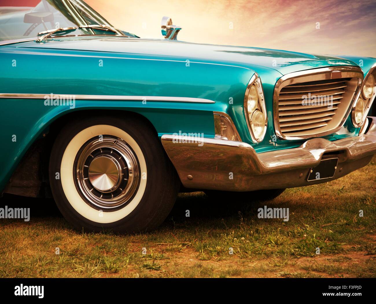 Front part of retro car Stock Photo - Alamy