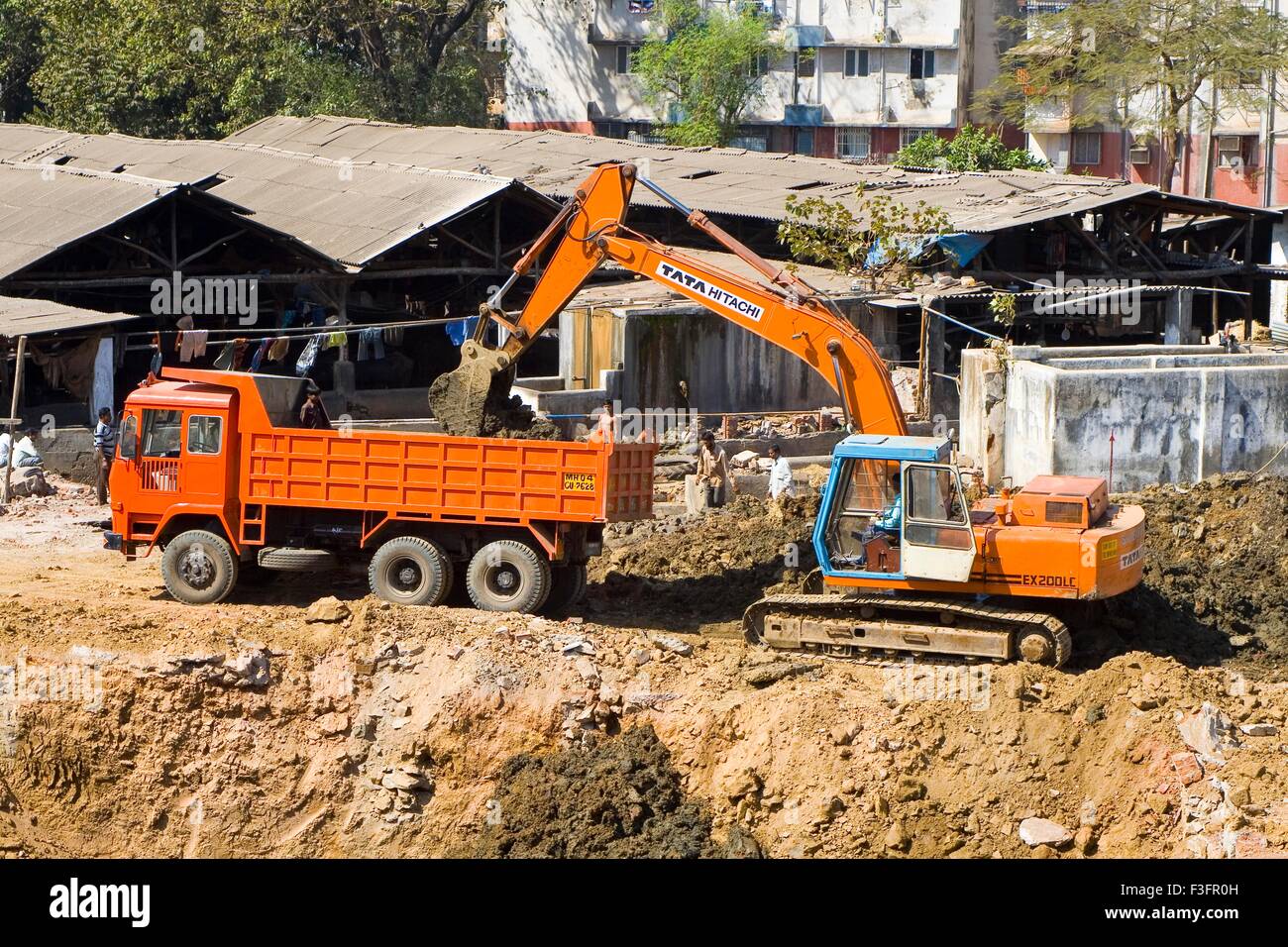 Tata Hitachi excavator , india , asia Stock Photo - Alamy