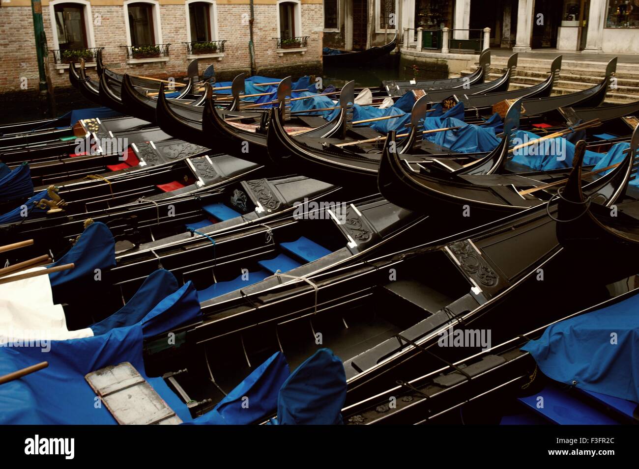 Picture of a many gondolas Stock Photo - Alamy