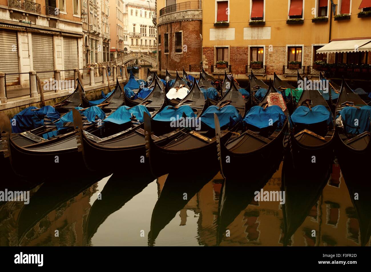 Picture of a many gondolas Stock Photo - Alamy