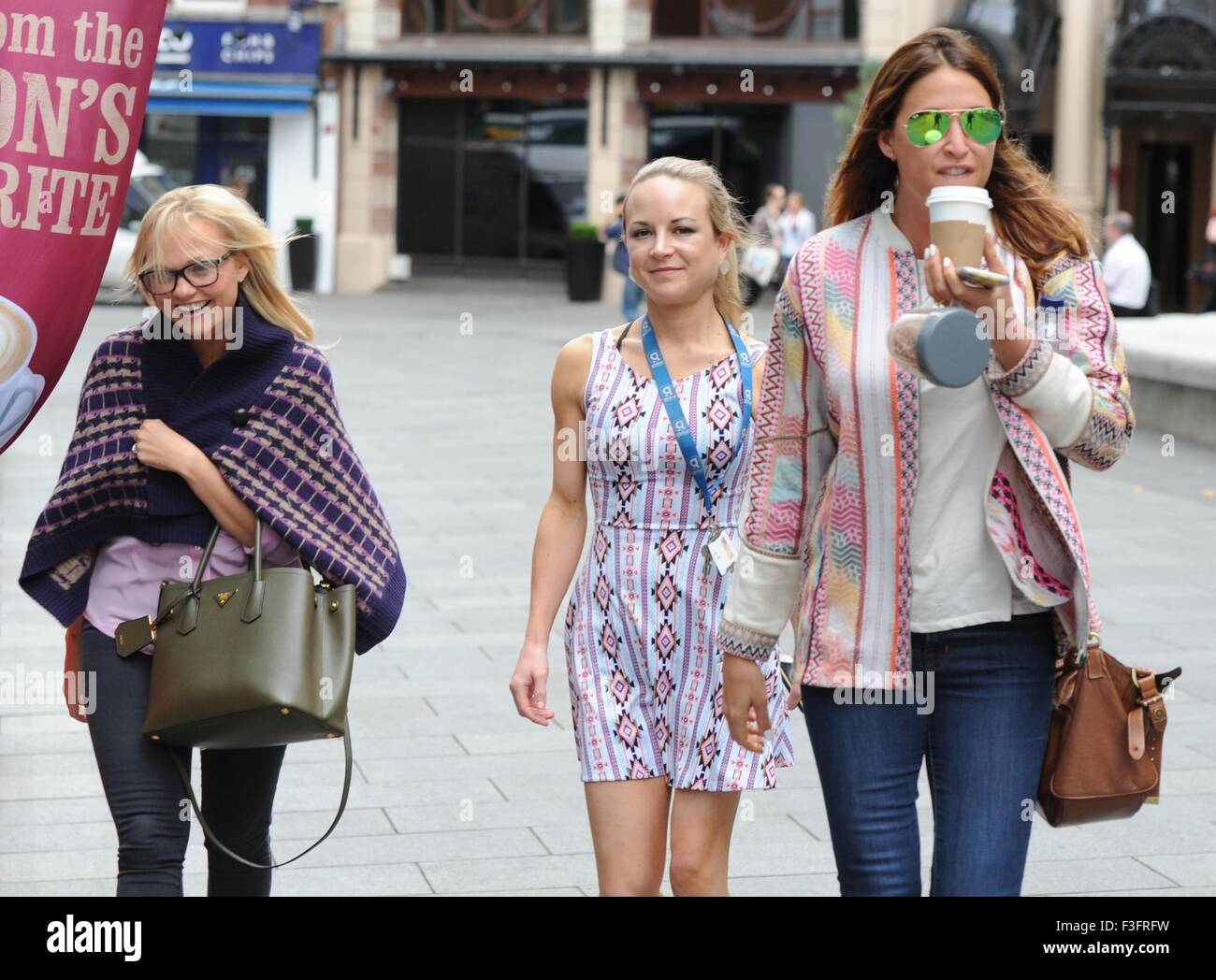 Emma Bunton and Lisa Snowdon attend a Global Radio meeting in London ...