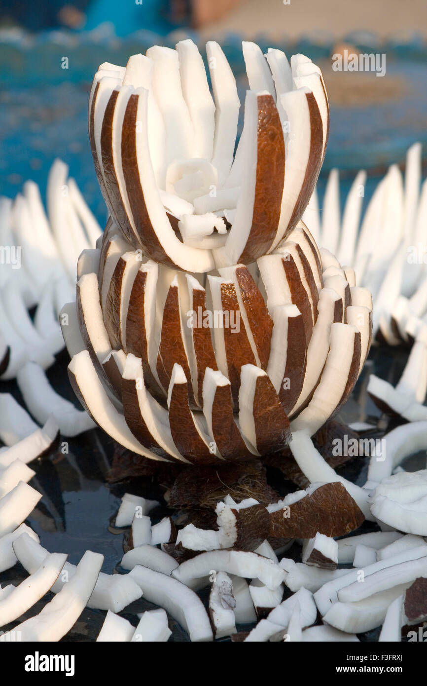 coconut slices snack ; India ; Asia Stock Photo - Alamy