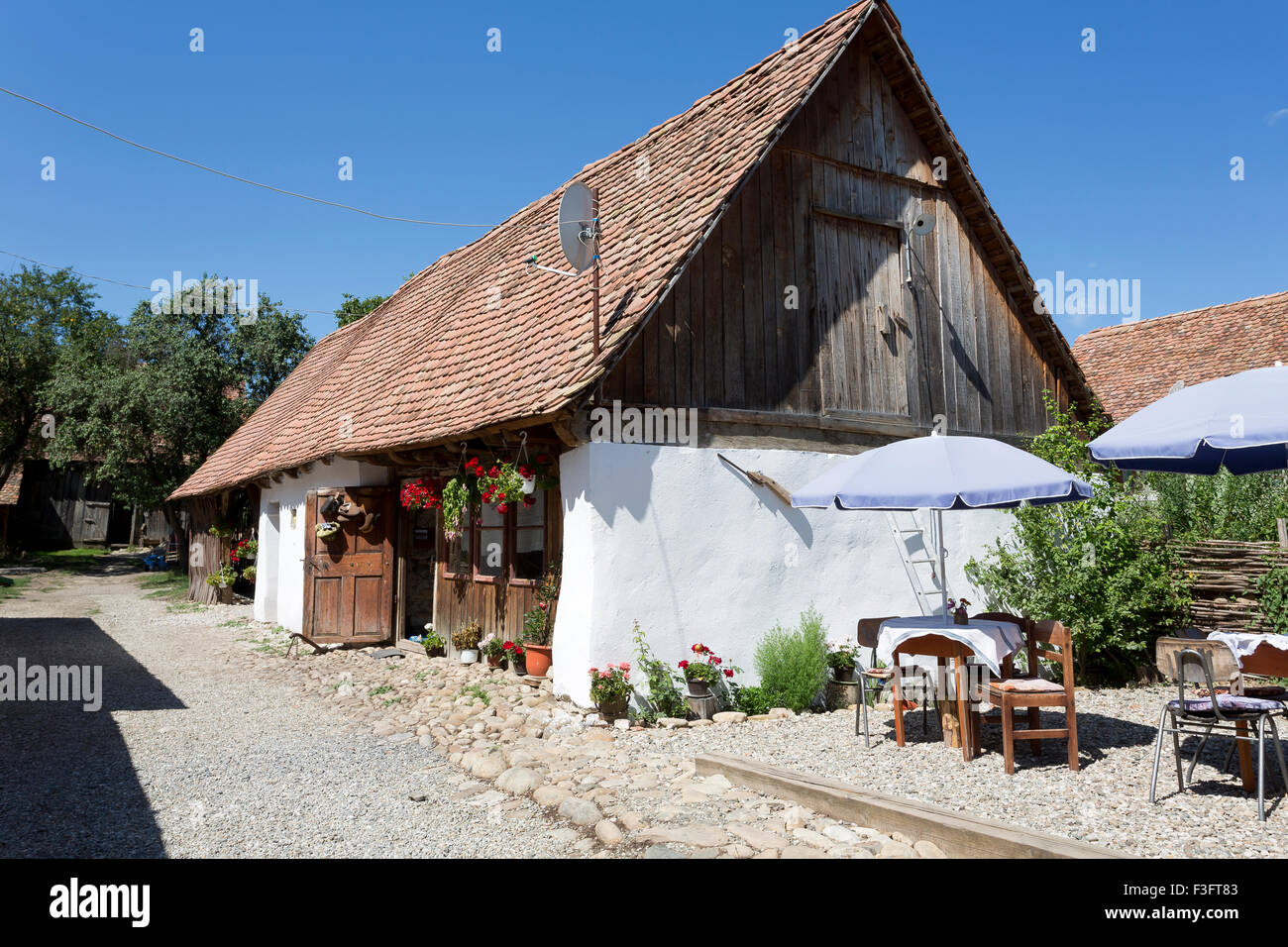 Traditional saxon village house in Viscri, Transylvania, Romania Stock ...