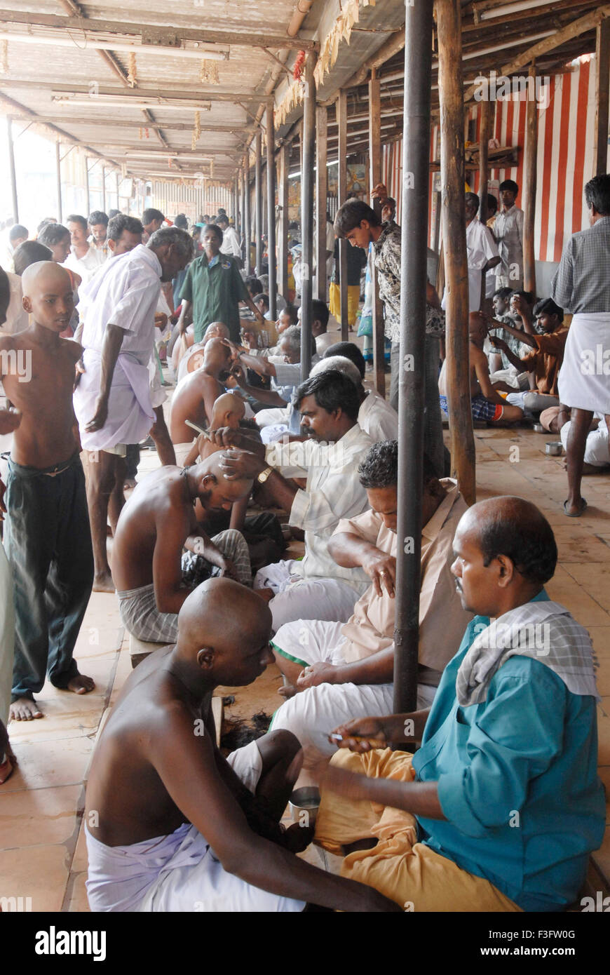 Tonsuring (hair removing ritual) at Palani ; Tamil Nadu ; India Stock ...