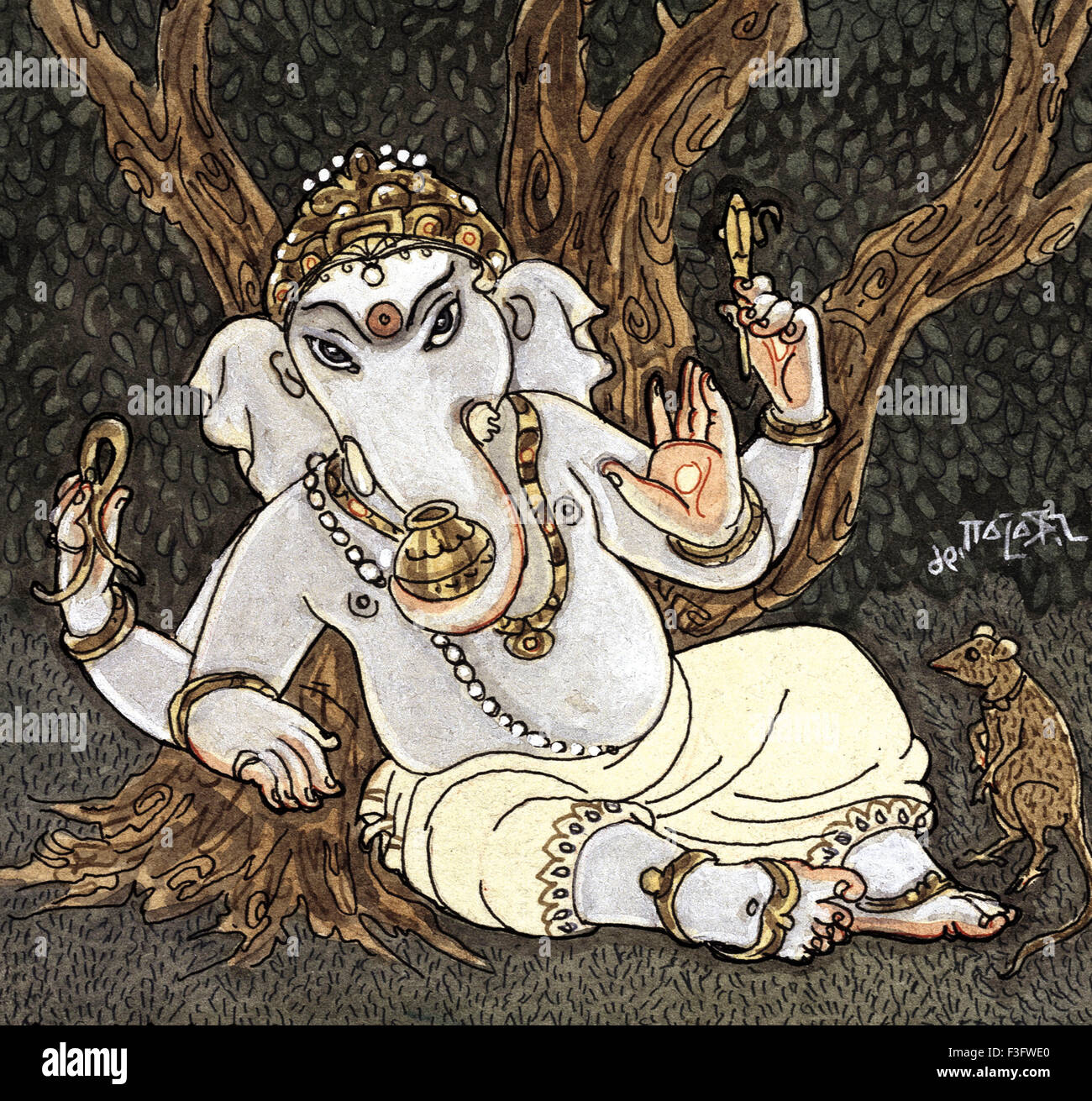 Ganesha ; hindu belief ; hindu ; hinduism ; art ; artist S. Rajam ...