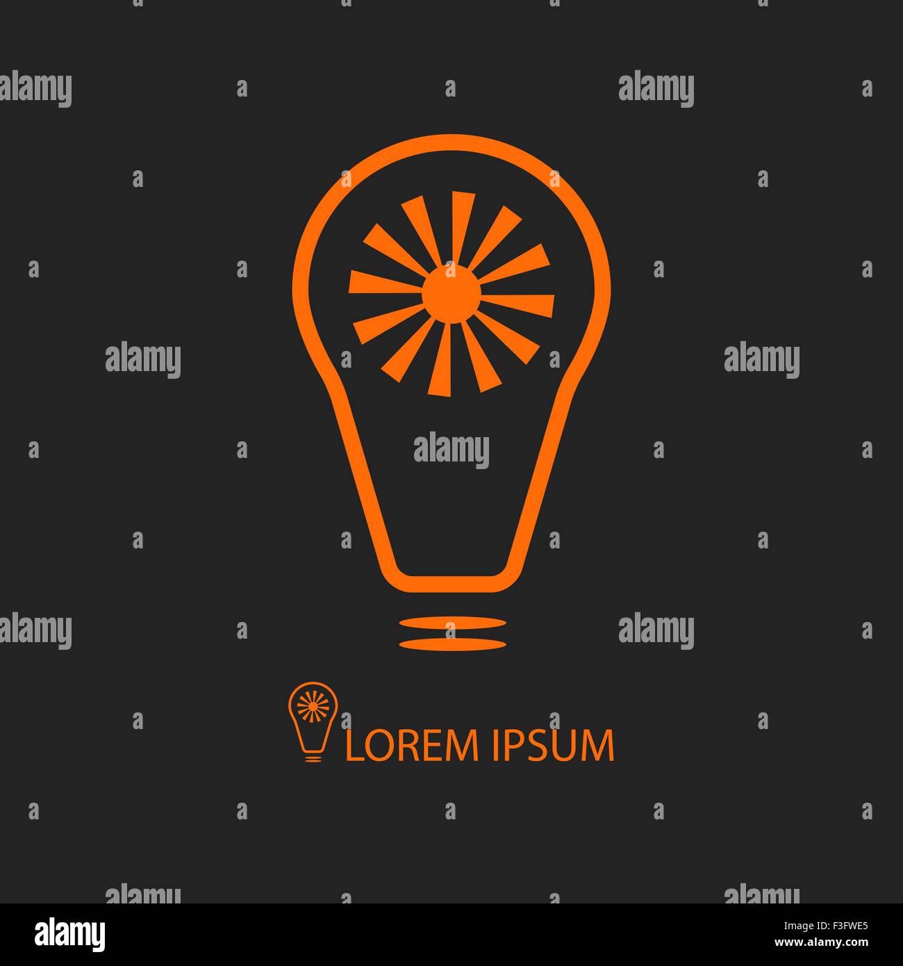 Orange bulb with sun as eco energy symbol Stock Vector Image & Art - Alamy