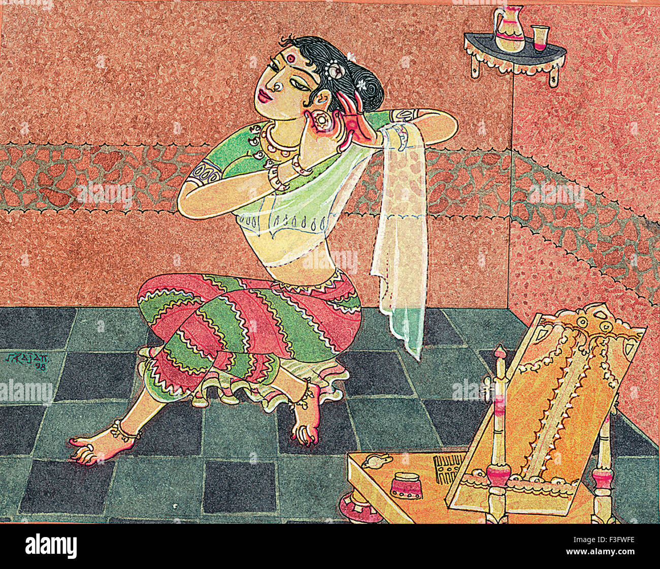 Artist s. rajam ; woman ; hindu belief ; hindu ; hinduism ; art ...