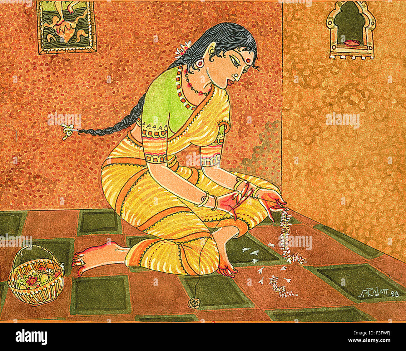 Artist s. rajam ; woman ; hindu belief ; hindu ; hinduism ; art ...