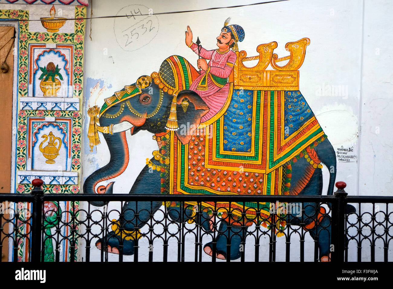 Mural painting on wall ; Udaipur ; Rajasthan ; India Stock Photo - Alamy