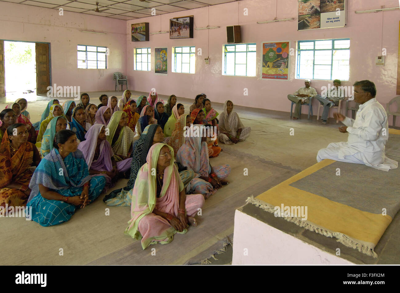 Villagers from different villages attending training session at Ralegan ...