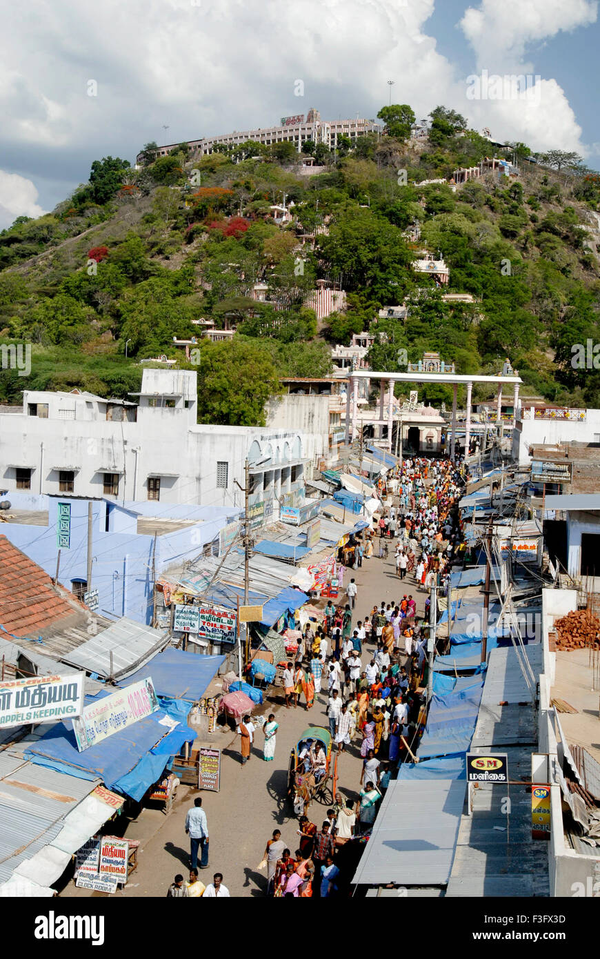 View of the Palani city around the hill ; Tamil Nadu ; India Stock ...