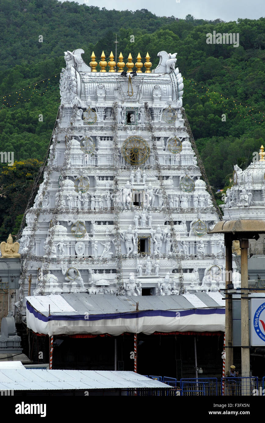 Gopuram of Lord Venkateshvara temple in Tirumala ; Tirupati ; Andhra ...
