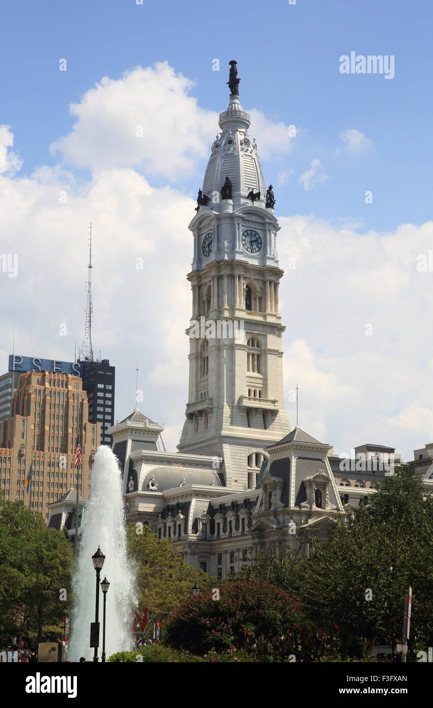 City Hall, in Center City, in Philadelphia, Pennsylvania, USA Stock ...
