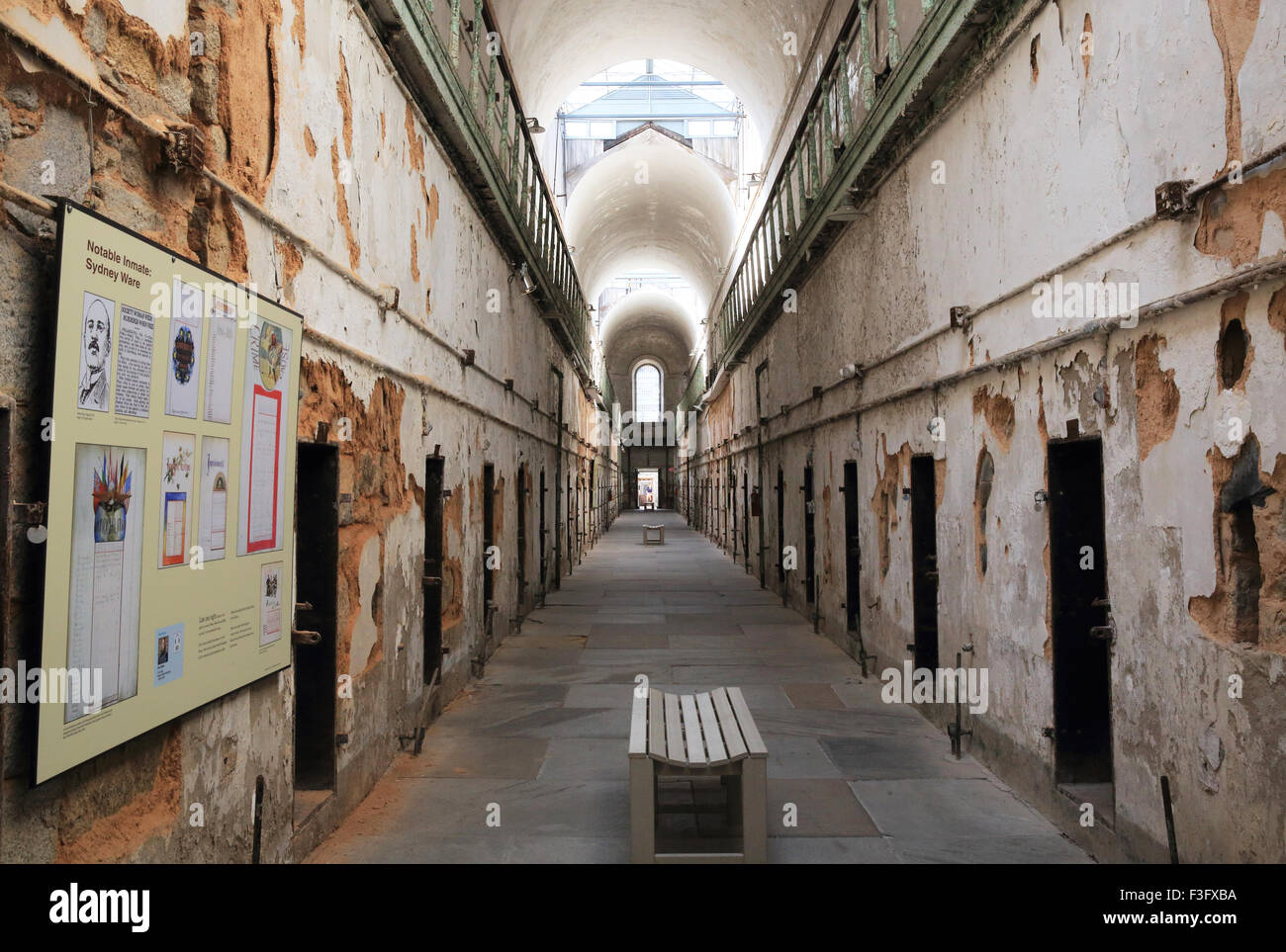 The decrepid cell blocks of the Eastern State Penitentiary, built in ...