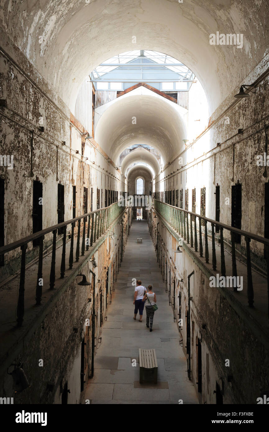 The decrepid landings of the Eastern State Penitentiary, built in 1829 ...