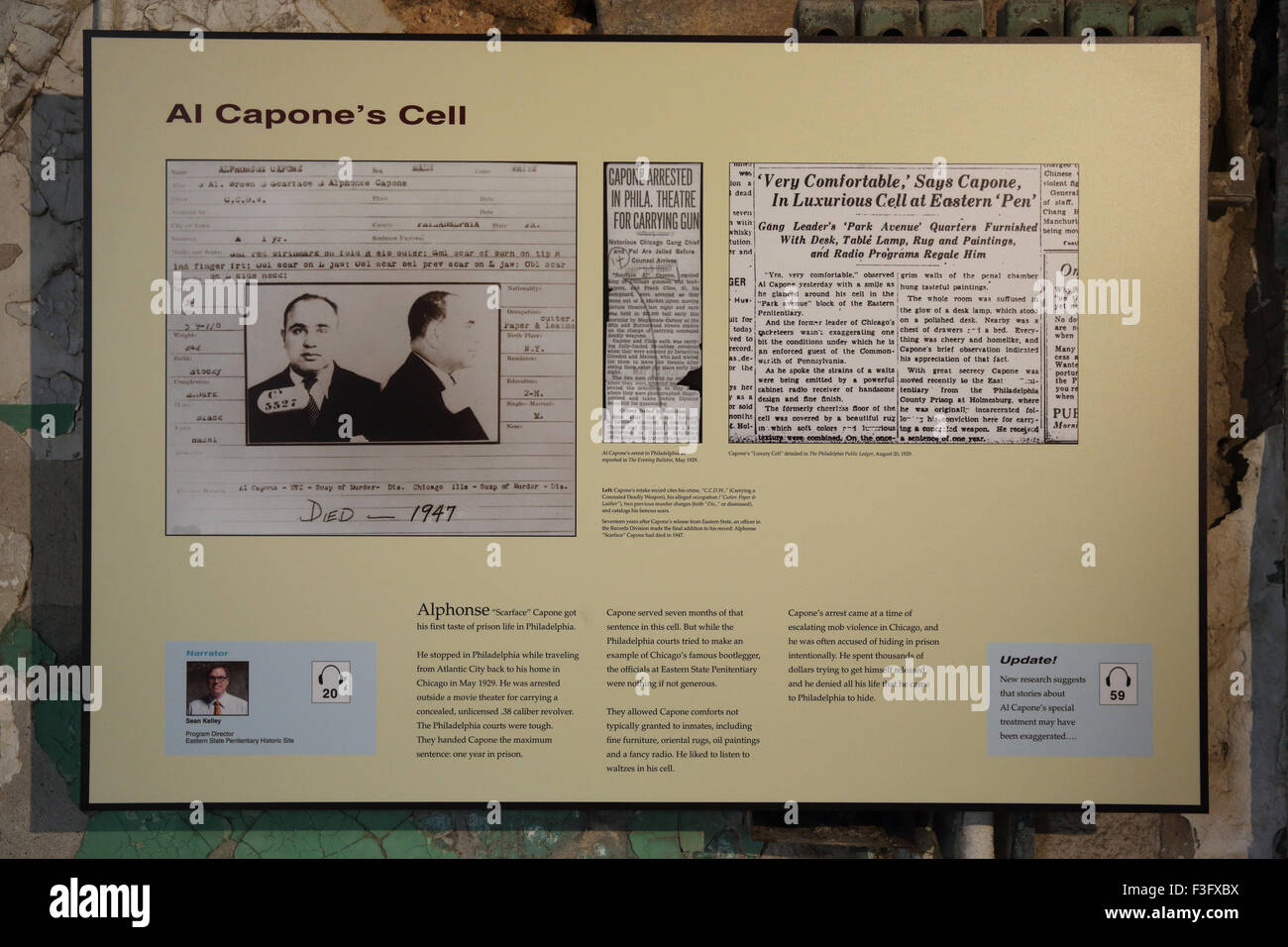 Al Capone's former cell at the Eastern State Penitentiary, built in ...