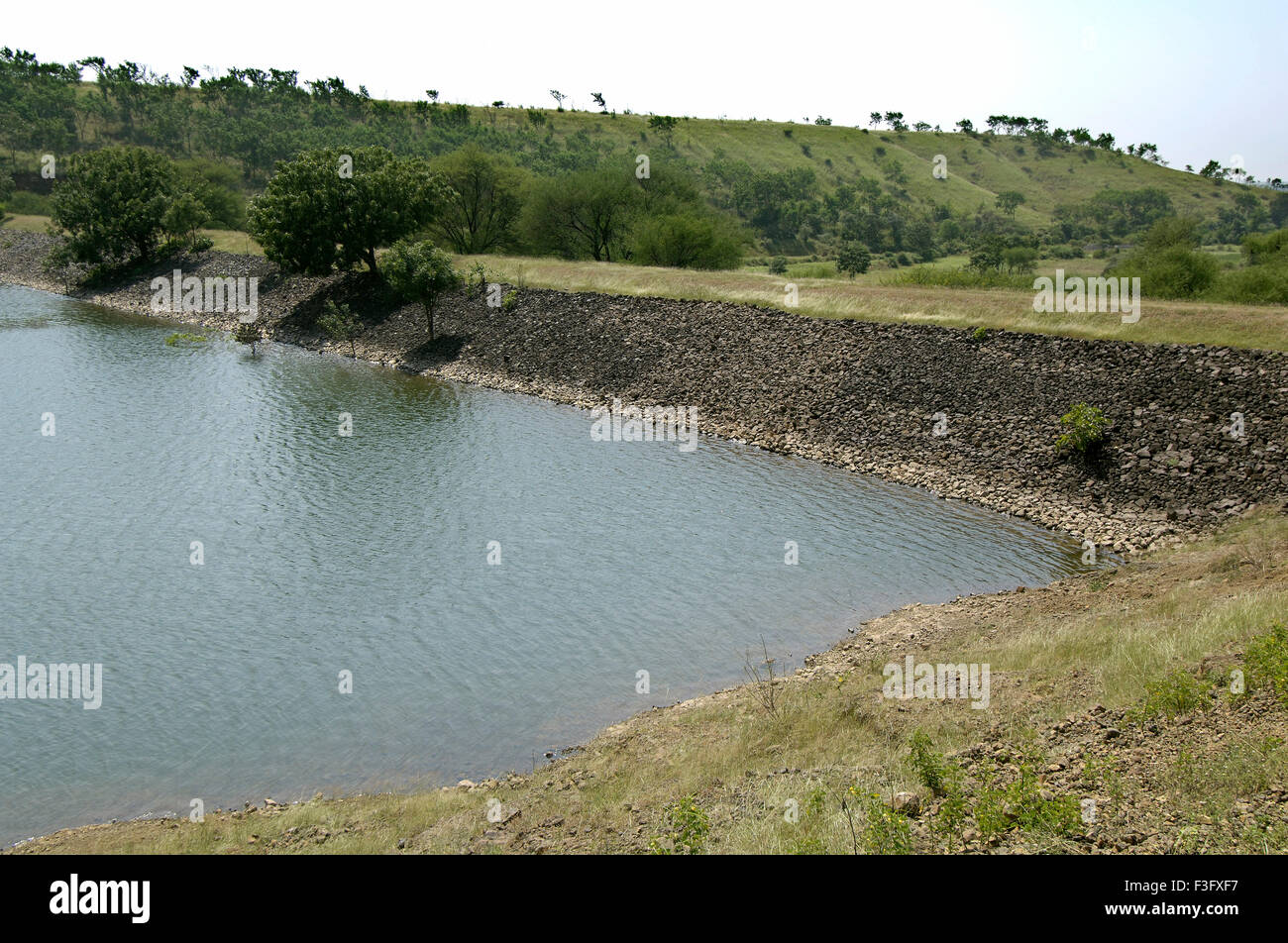 Percolation tank at Ralegan Siddhi near Pune ; Maharashtra ; India ...