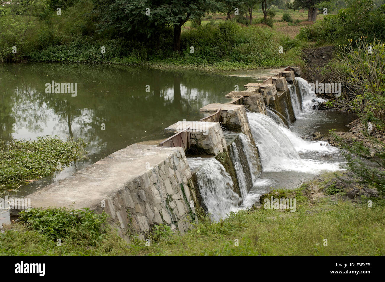 Water Dam at Ralegan Siddhi near Pune ; Maharashtra ; India Stock Photo ...