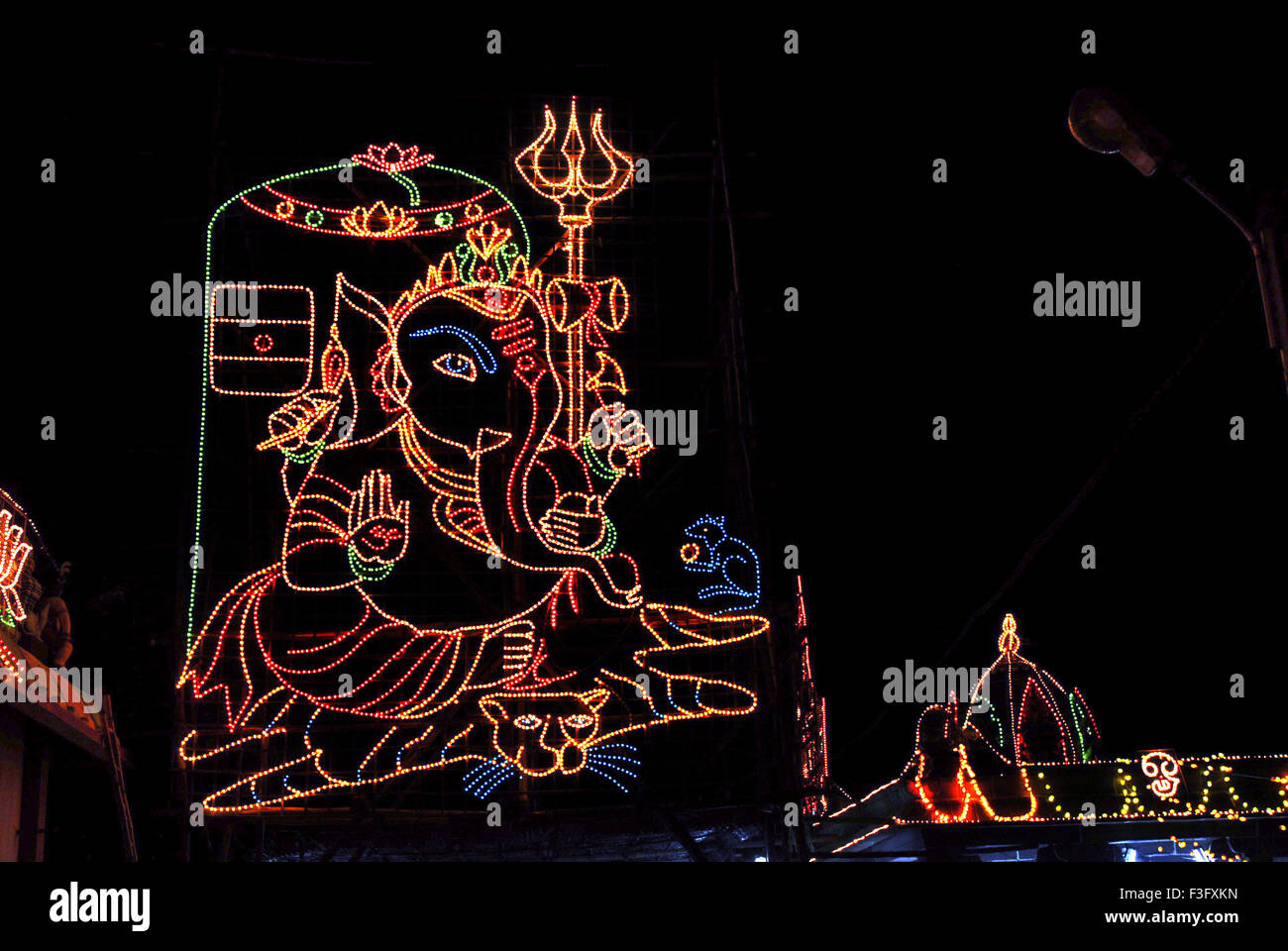 Lord Ganesh neon light decoration, India, Asia Stock Photo - Alamy