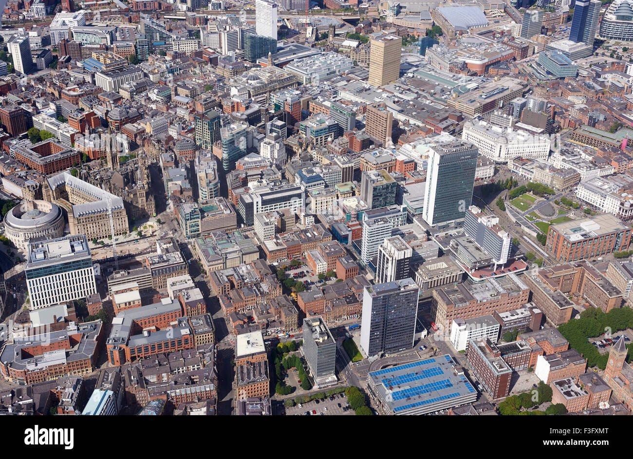 An aerial view of Manchester City Centre, North West England Stock ...