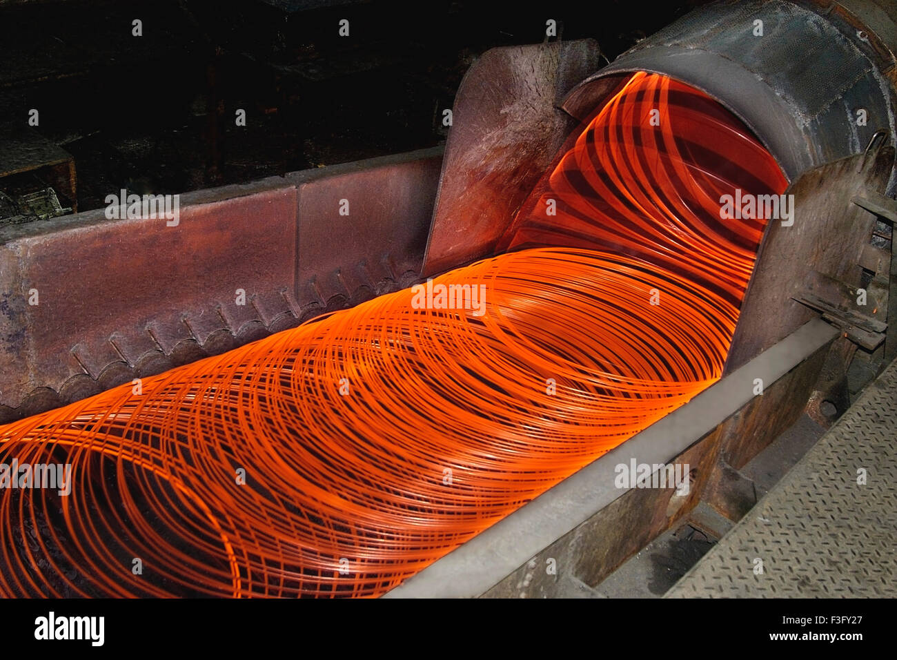 Red hot steel wire rod making in factory India - hma 121624 Stock Photo ...