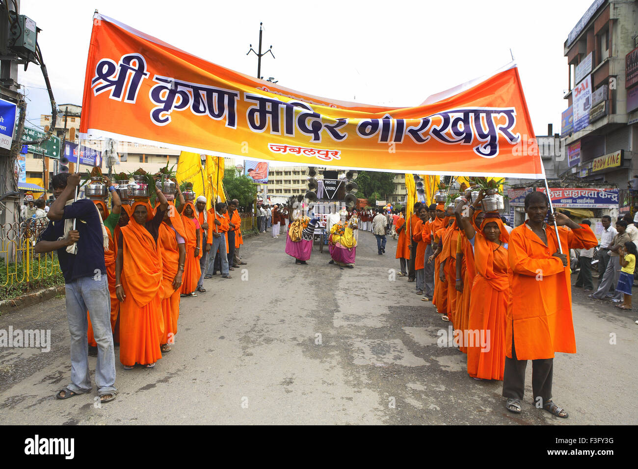 Janmashtami festival Lord Krishna birthday celebration carnival procession display women dressed ...