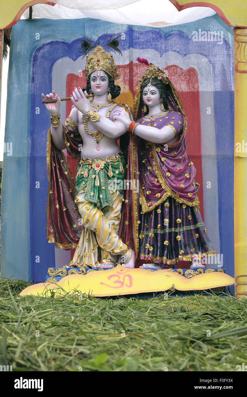 Janmashtami festival or Lord Krishna birthday celebration carnival clay ...
