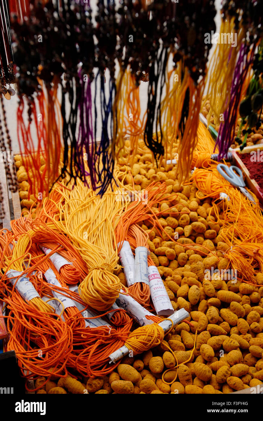 Shops Selling Pooja Items Swamimalai Tamil Nadu India Stock Photo shops-selling-pooja-items-swamimalai-tamil-nadu-india-stock-photo