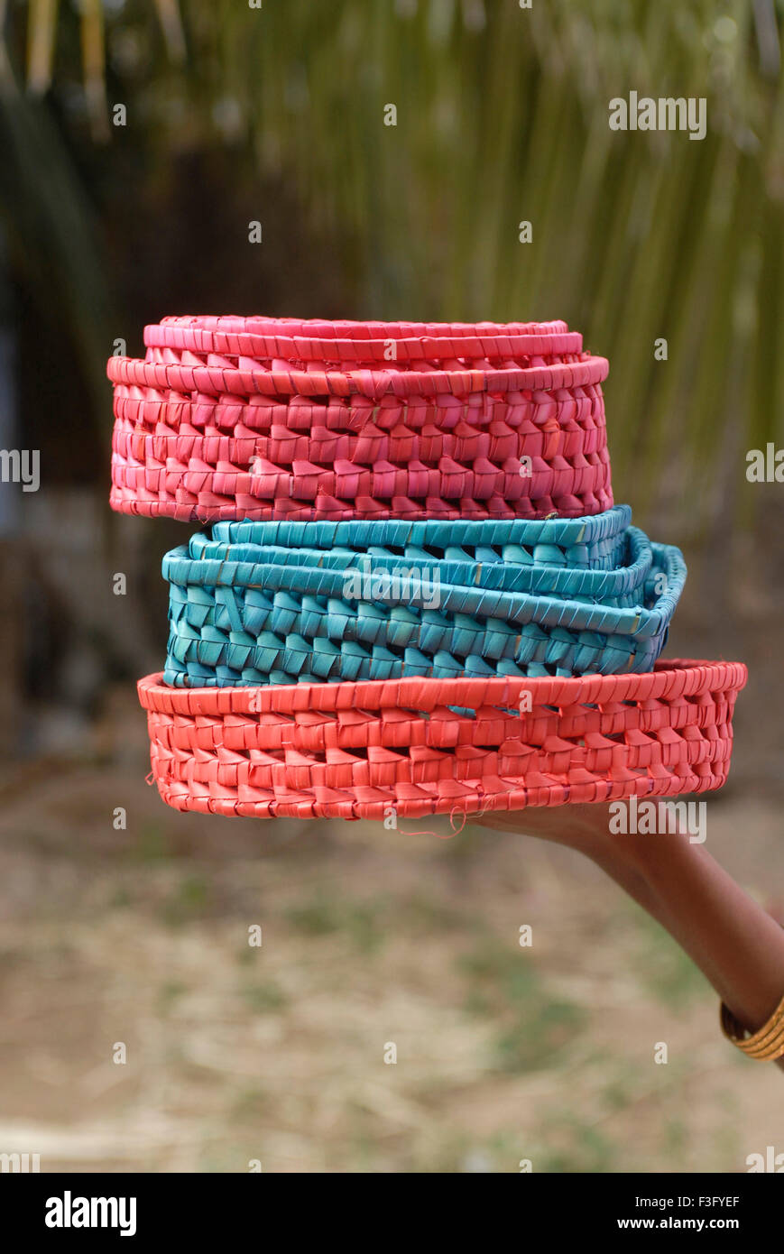 Palm leaf handicraft thing famous in Manappad near Tiruchendur ; Tamil ...