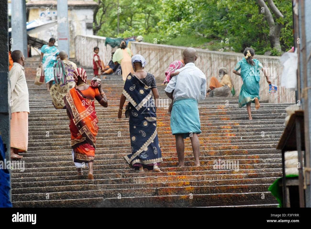 Steps leading up to Subrahmanya temple ; Tirutani ; Tamil Nadu ; India ...