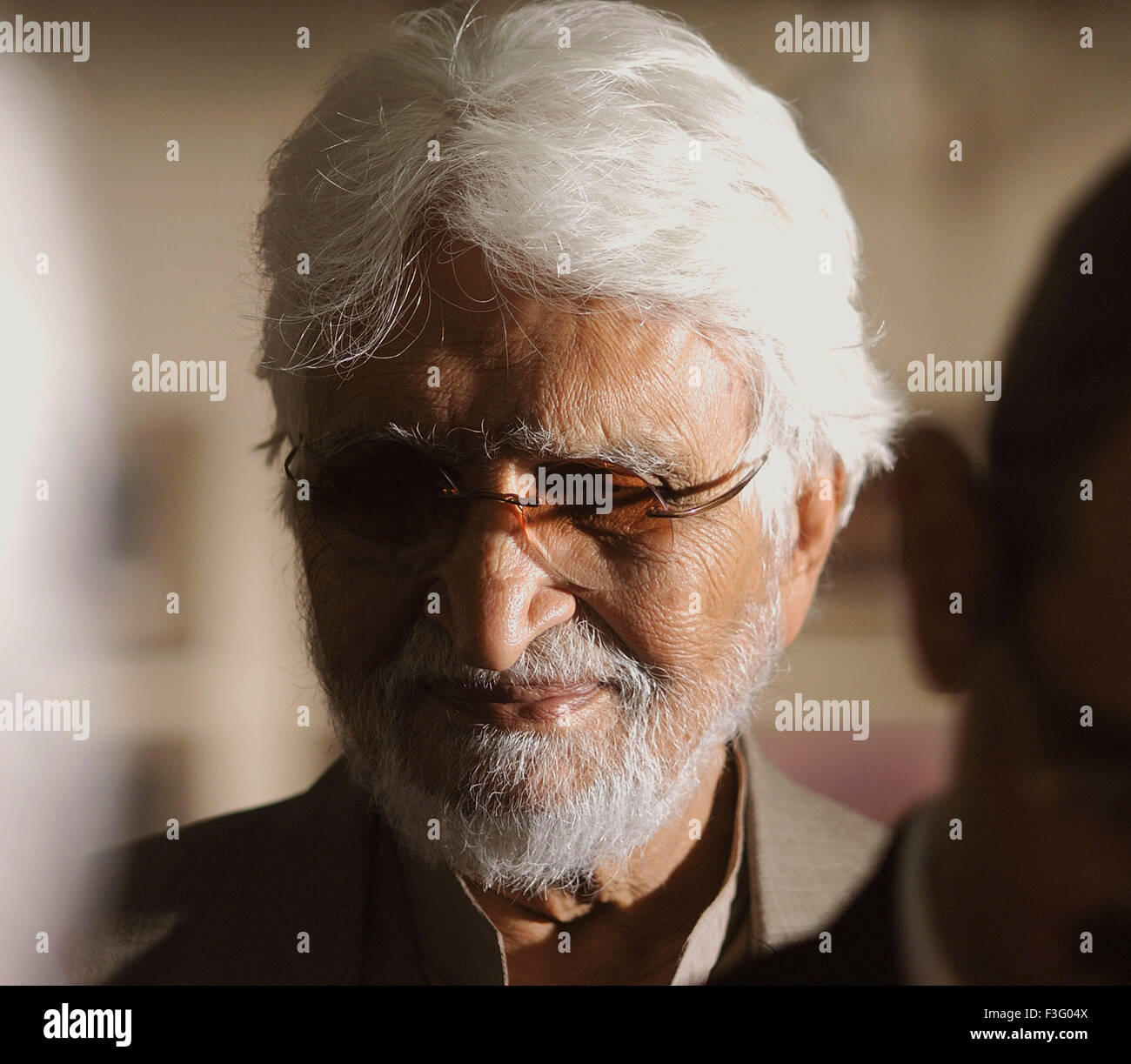 World famous painter M.F Hussain visiting an art gallery NO MR Stock ...