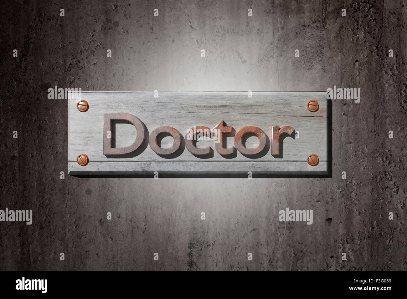 3d rendering of the word doctor on a signboard Stock Photo - Alamy