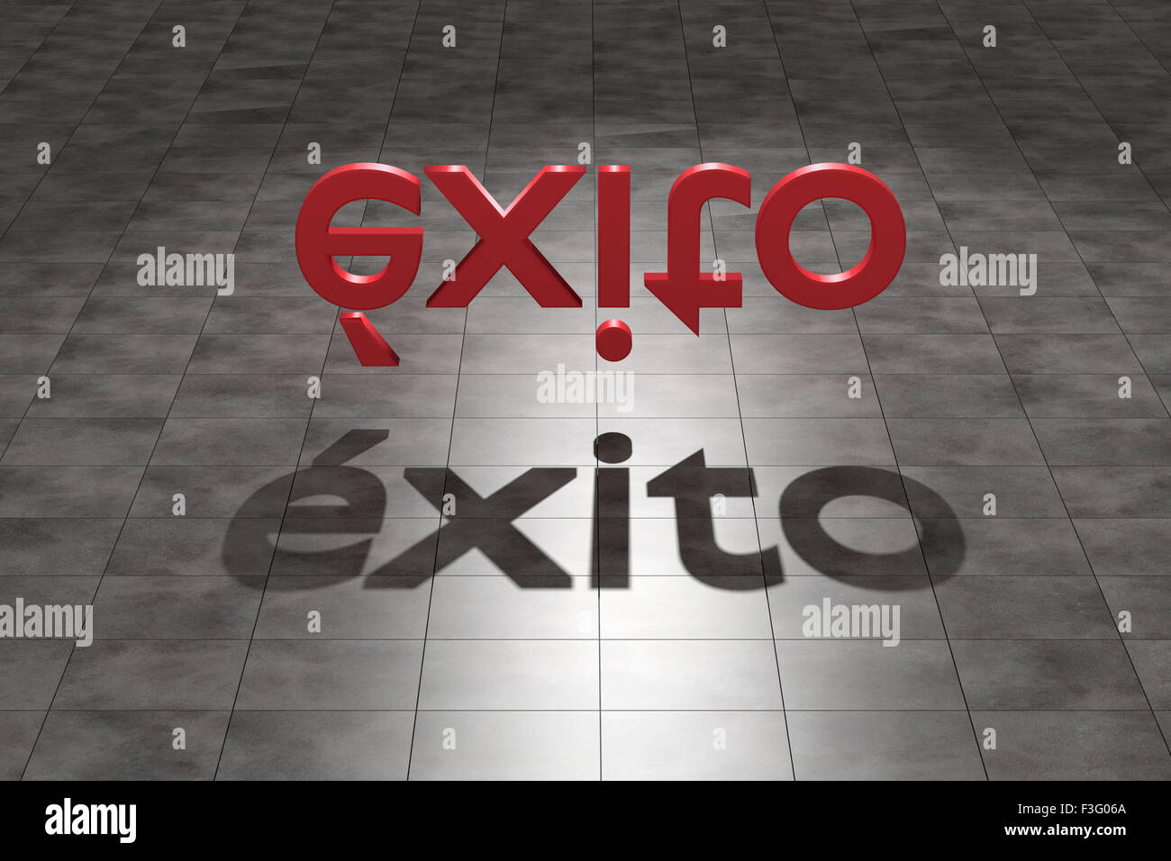 3d rendering of the word exito and shadow Stock Photo - Alamy