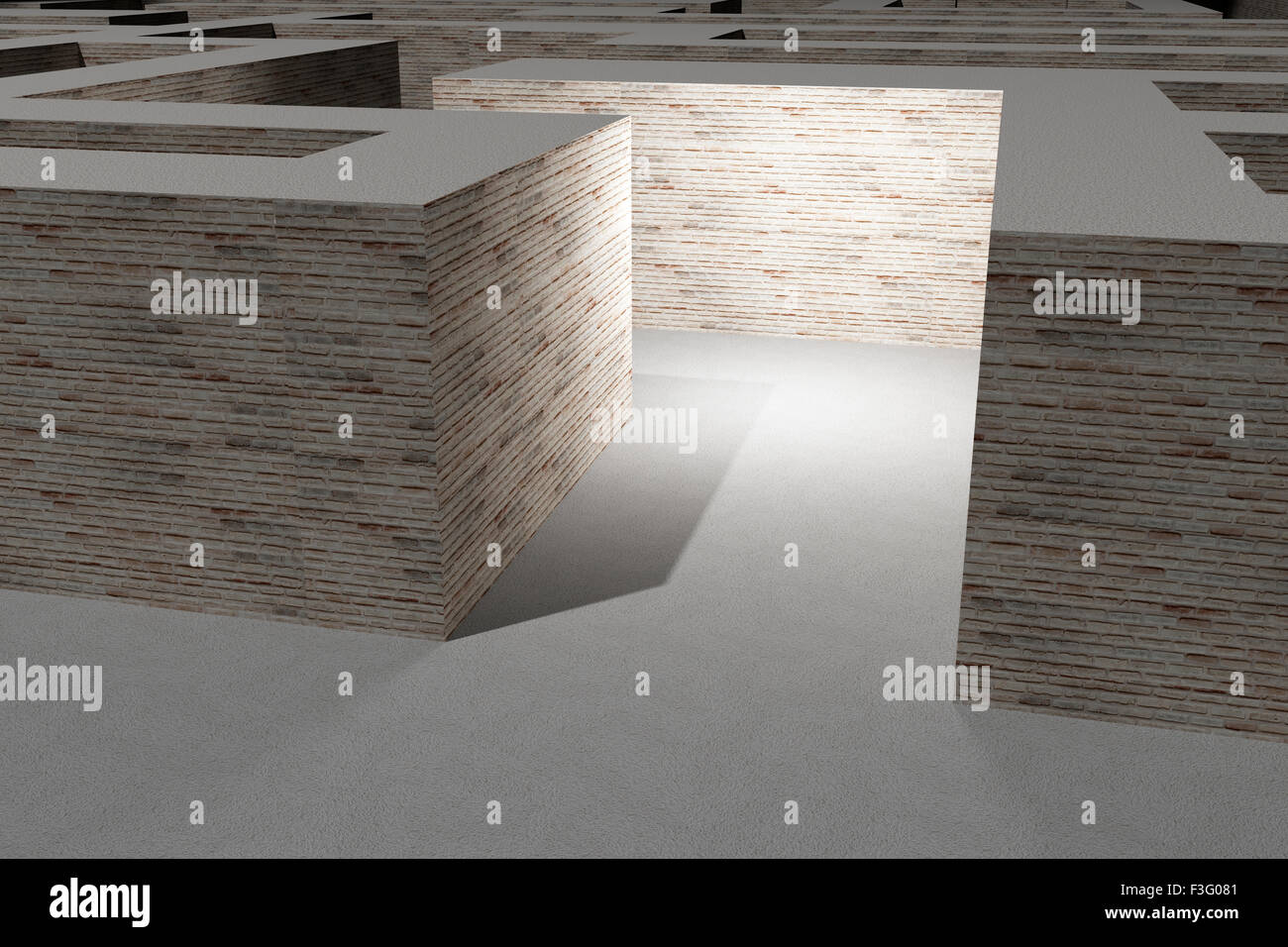 3d rendering of a stone maze Stock Photo - Alamy