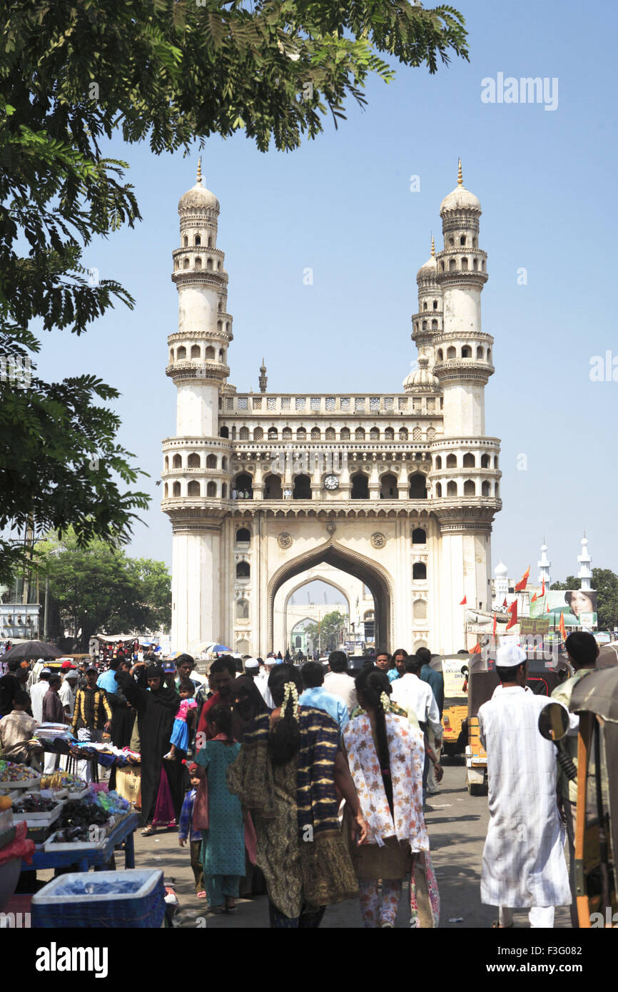 Charminar built by Mohammed quli qutb shah in 1591 standing 56 meter ...