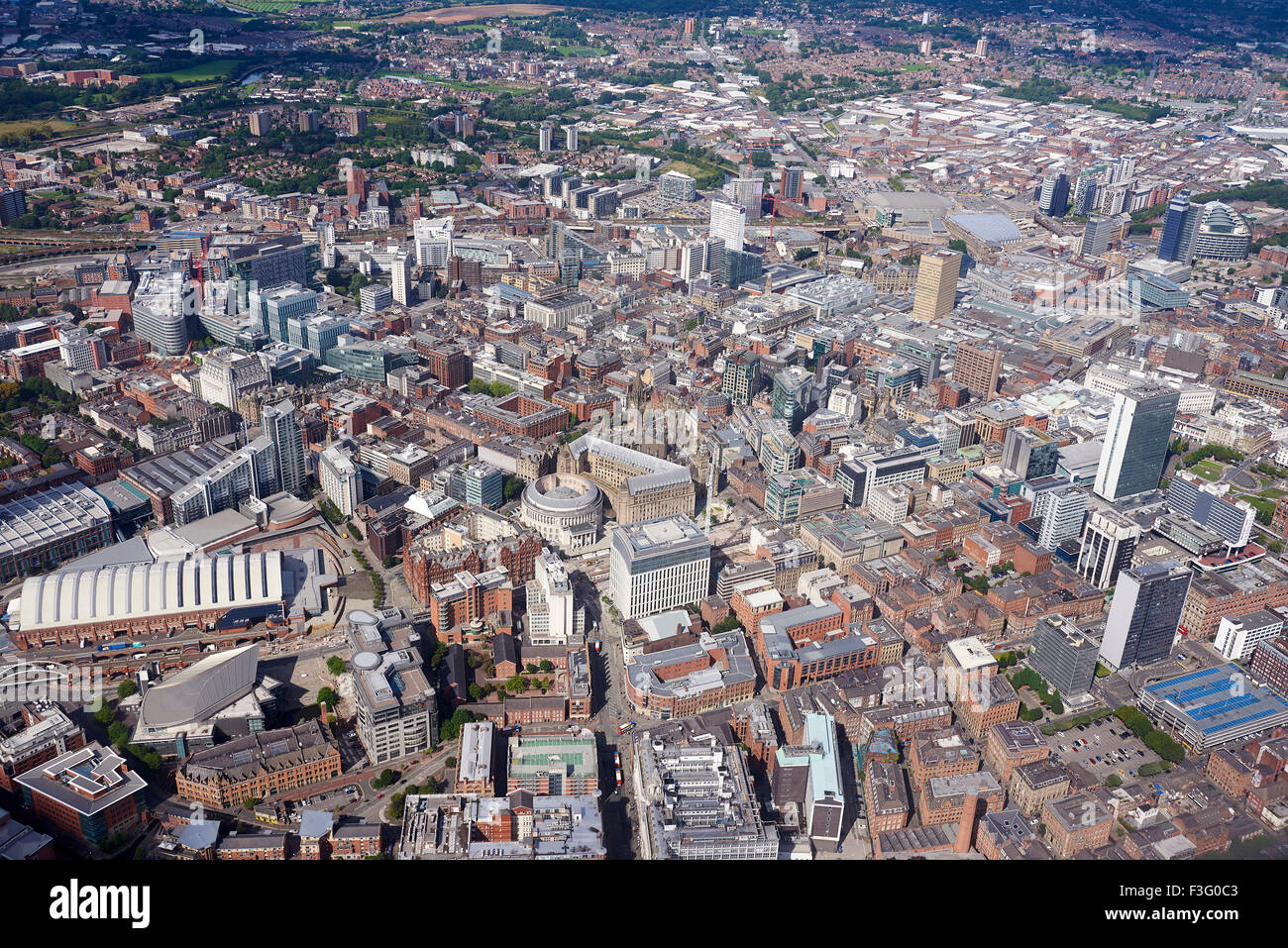 Aerial view manchester city centre hi-res stock photography and images ...