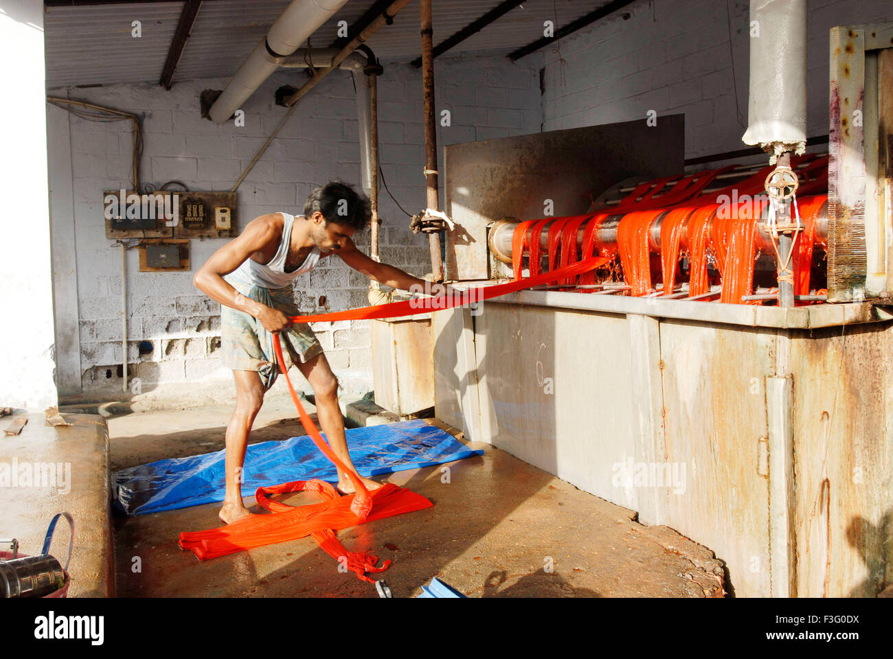 Fabric dyeing ; winch dyeing is a old method ; garment industry ...