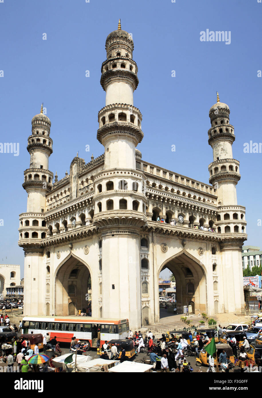Charminar built by Mohammed quli qutb shah in 1591 standing 56 meter ...