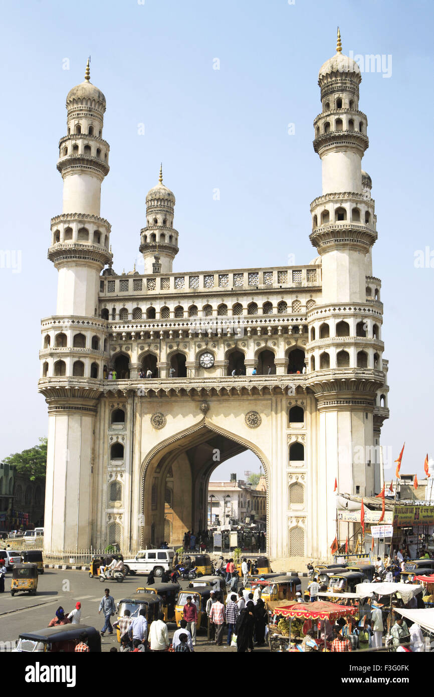 Charminar built by Mohammed quli qutb shah in 1591 standing 56 meter ...