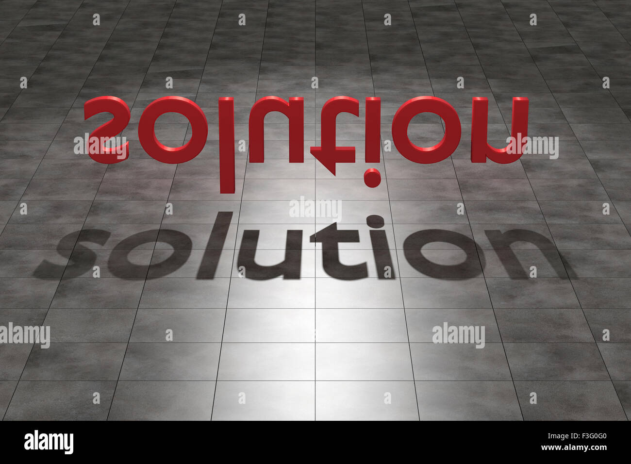 3d rendering of the word solution and shadow Stock Photo - Alamy