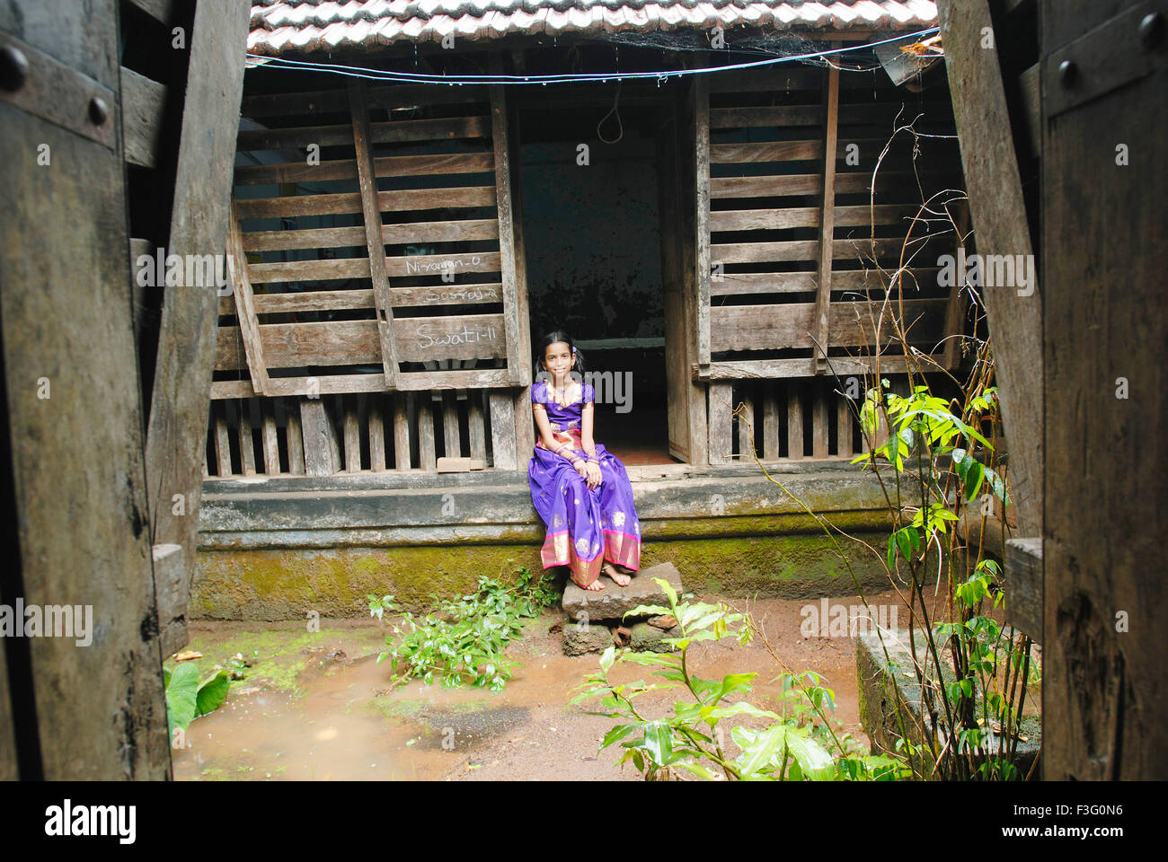 Namboothiri girl sitting in 175 years old Perumangatu Mana in Panjal ...