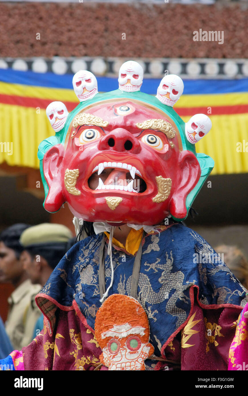 Mask dance at Hemis festival ; Hemis ; Leh ; Ladakh ; Jammu and Kashmir ...