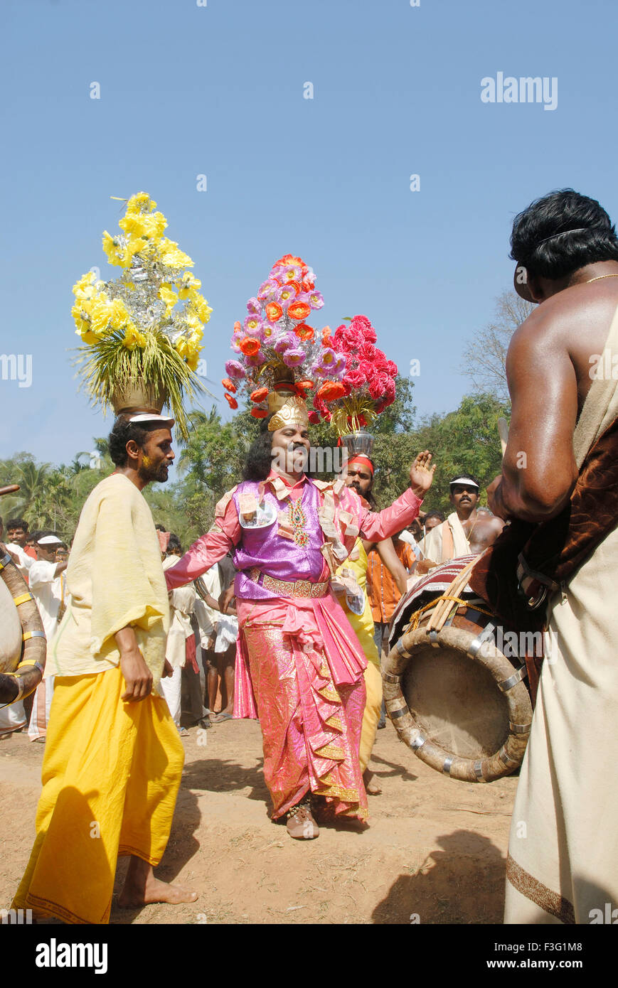 People celebrating Machattu Mamangam festival near Trichur ; Kerala ...