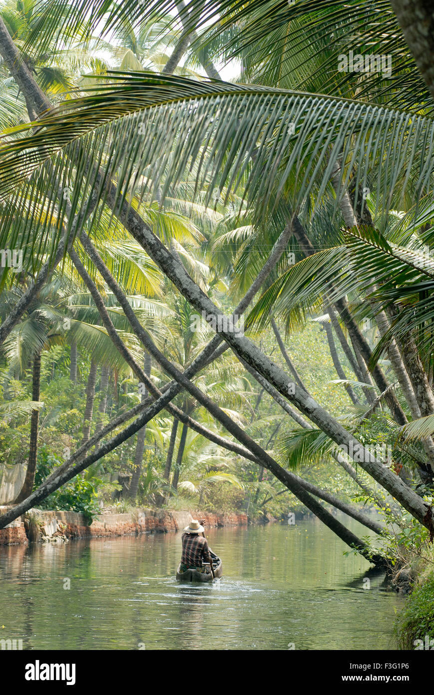 Boating, backwater, Kerala, India Stock Photo - Alamy